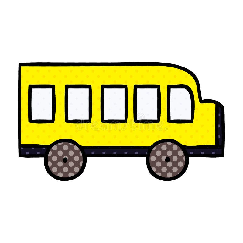 Comic Book Style Cartoon of a School Bus Stock Vector - Illustration of ...