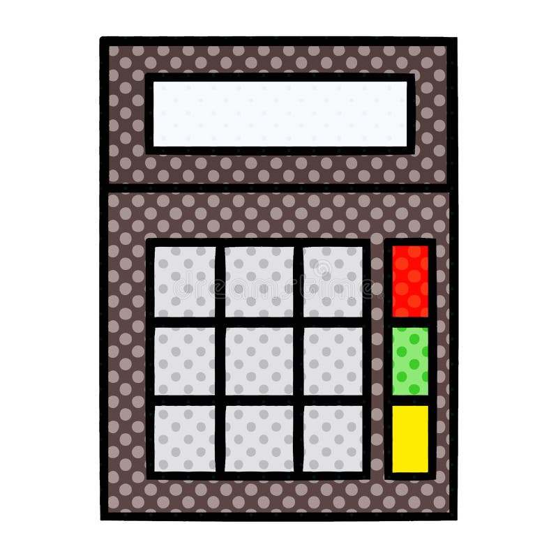 Comic Book Style Cartoon of a School Calculator Stock Vector ...