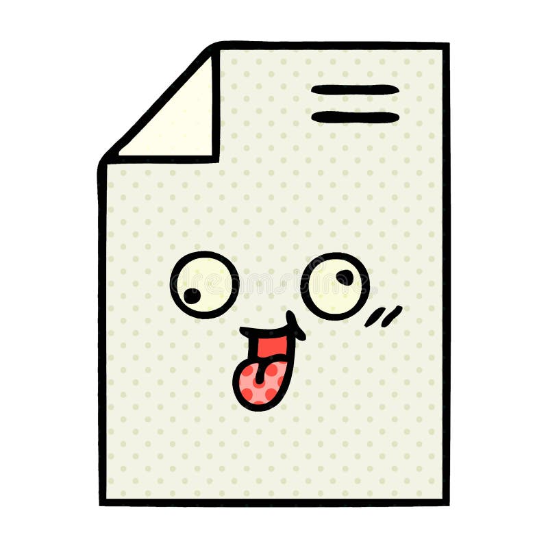 Comic Book Style Cartoon Sheet of Paper Stock Vector - Illustration of ...