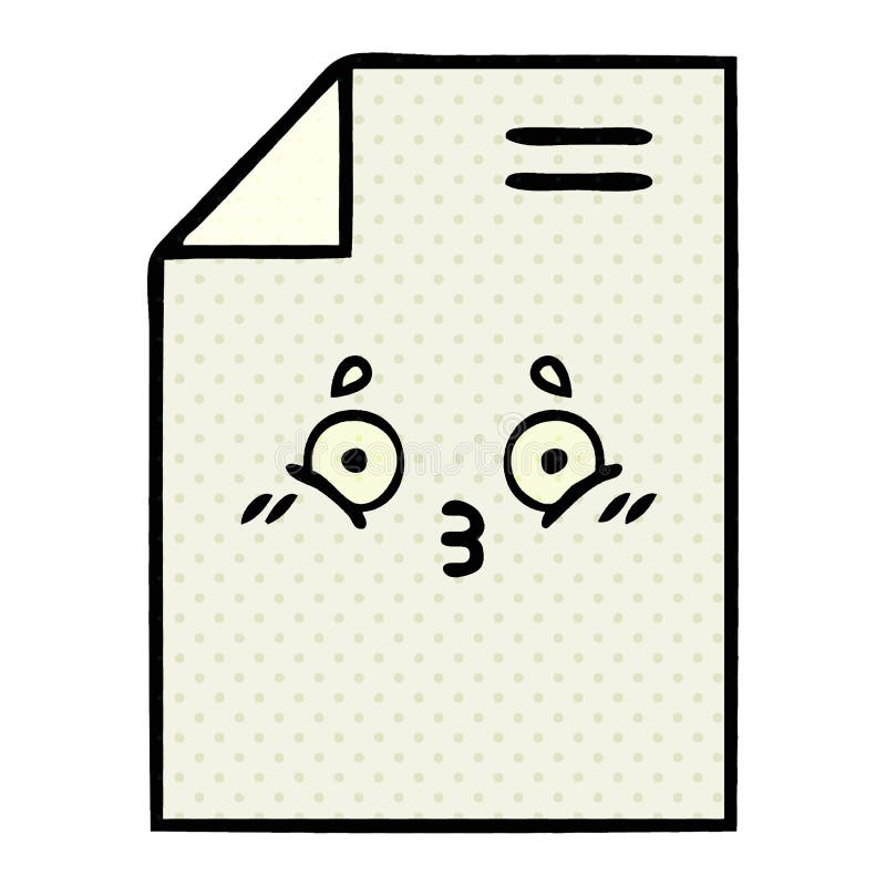 Comic Book Style Cartoon Sheet of Paper Stock Vector - Illustration of ...