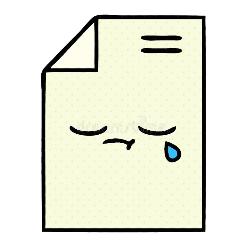 Comic Book Style Cartoon Sheet of Paper Stock Vector - Illustration of ...