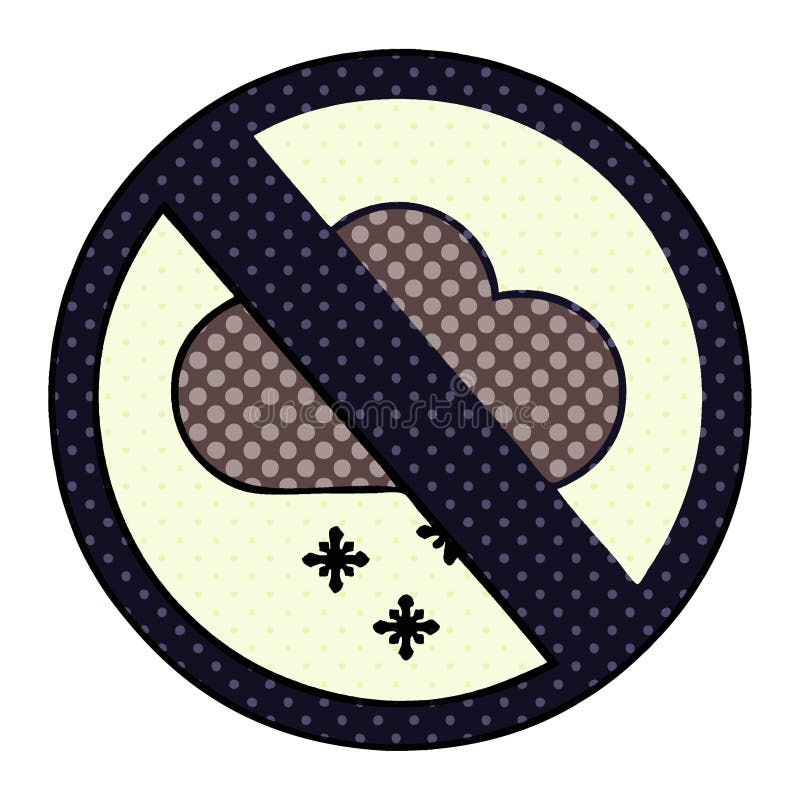 Comic Book Style Cartoon Snow Cloud Warning Sign Stock Vector ...