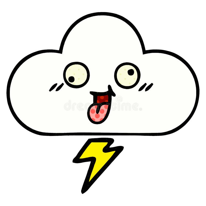 Comic Book Style Cartoon of a Storm Cloud Stock Vector - Illustration ...