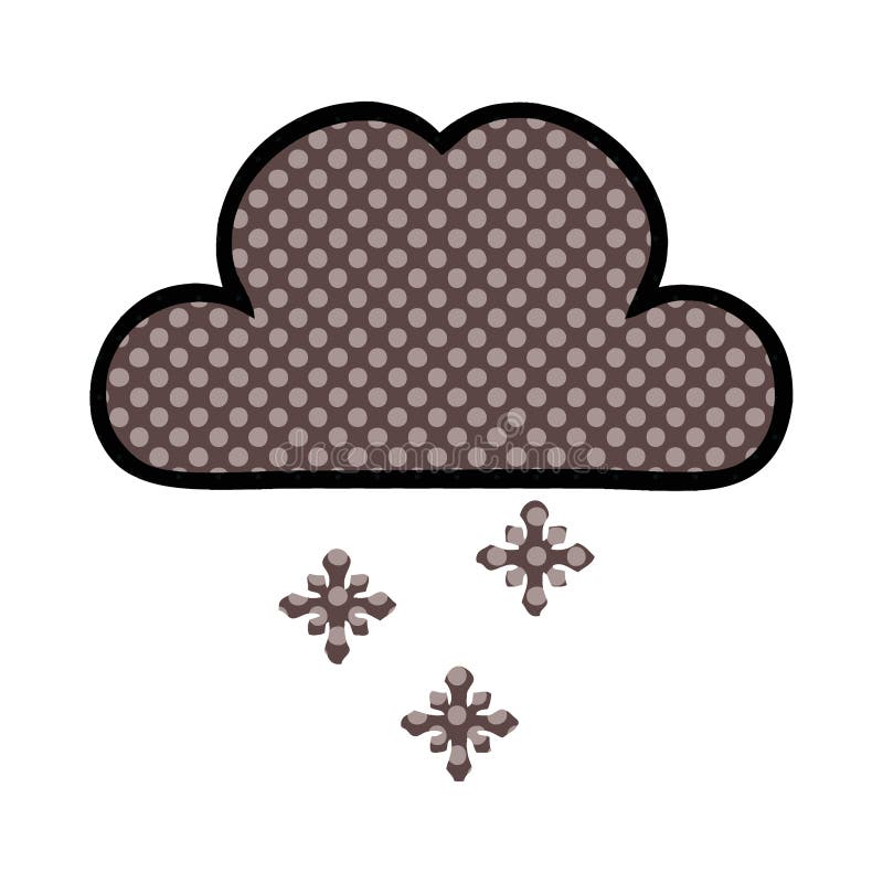 Comic Book Style Cartoon Storm Snow Cloud Stock Vector - Illustration ...