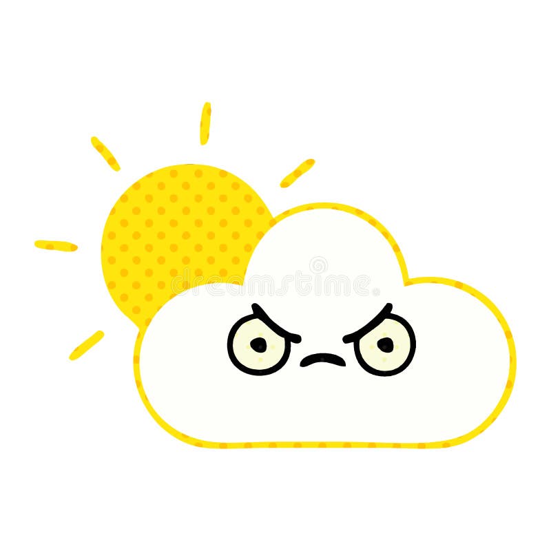 Comic Book Style Cartoon Sunshine and Cloud Stock Vector - Illustration ...