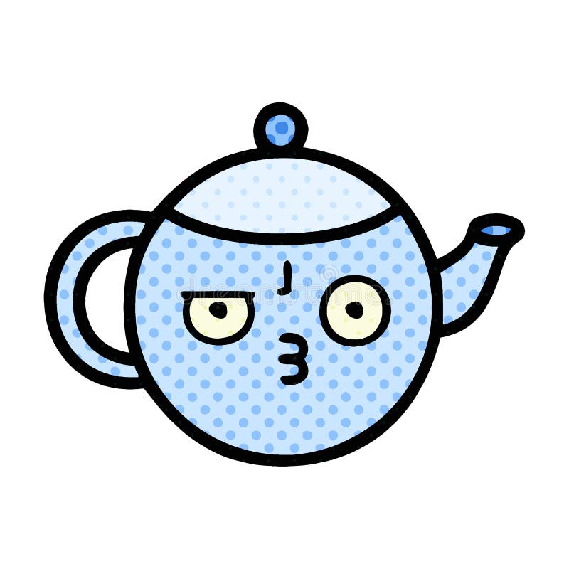 Comic Book Style Cartoon Tea Pot Stock Vector - Illustration of drawing ...