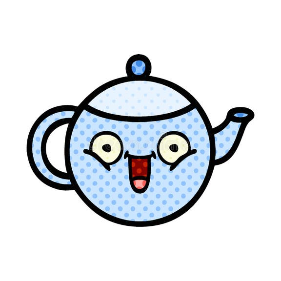 Comic Book Style Cartoon of a Teapot Stock Vector - Illustration of ...
