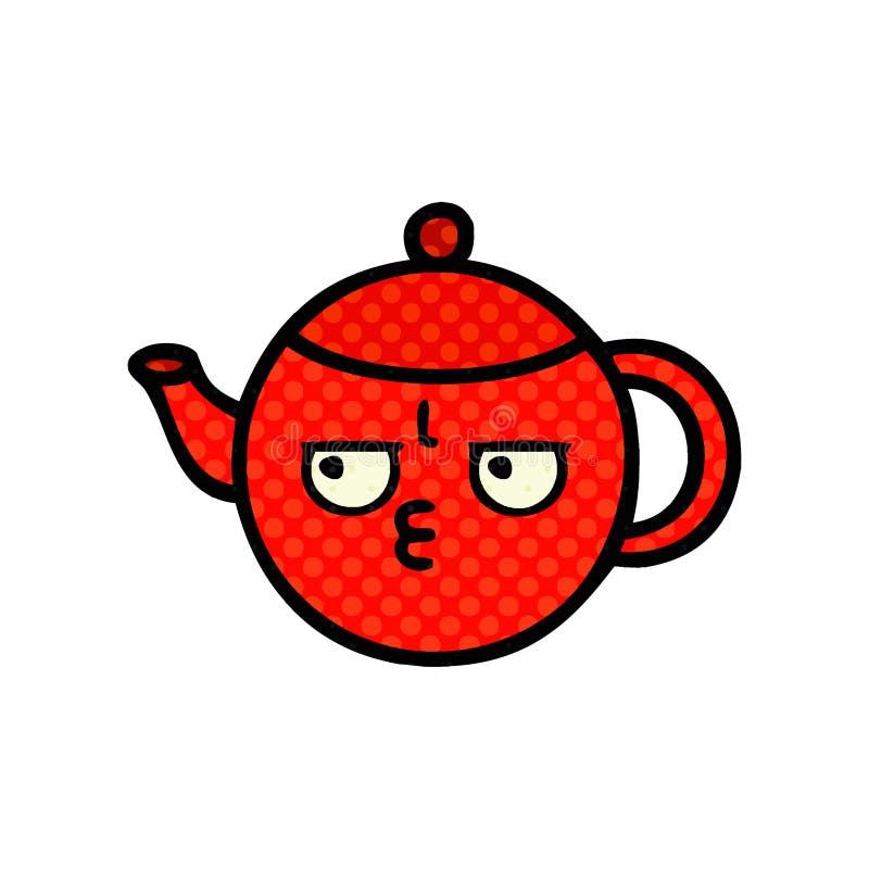 Comic Book Style Cartoon Teapot Stock Vector - Illustration of quirky ...