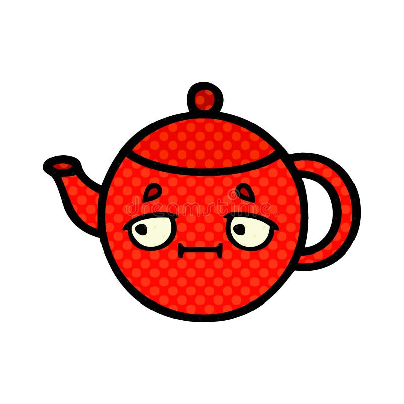 Comic Book Style Cartoon Teapot Stock Vector - Illustration of artwork ...
