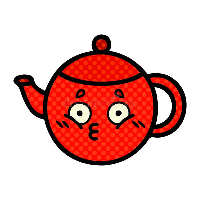Comic Book Style Cartoon Teapot Stock Vector - Illustration of comic ...
