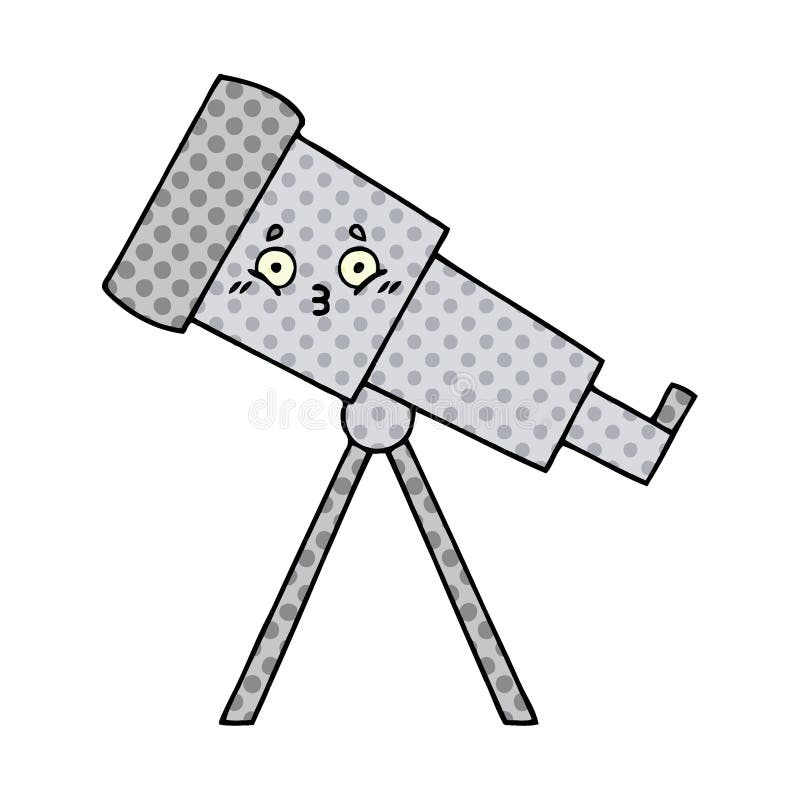 Comic Book Style Cartoon Telescope Stock Vector - Illustration of ...