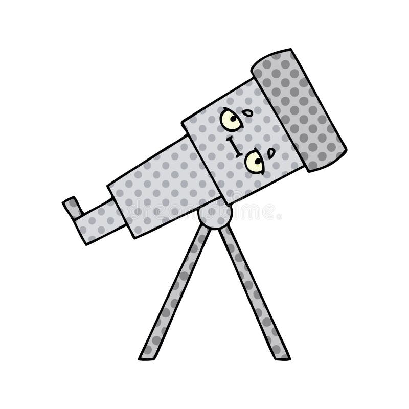 Comic Book Style Cartoon Telescope Stock Vector - Illustration of cute ...