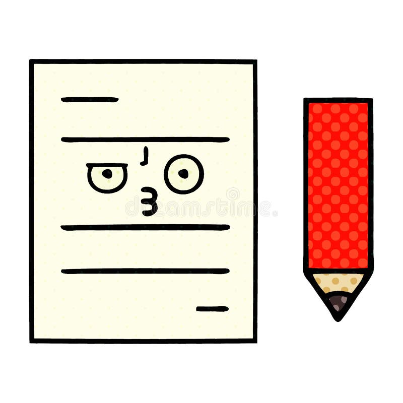 Comic Book Style Cartoon Test Paper Stock Vector - Illustration of ...