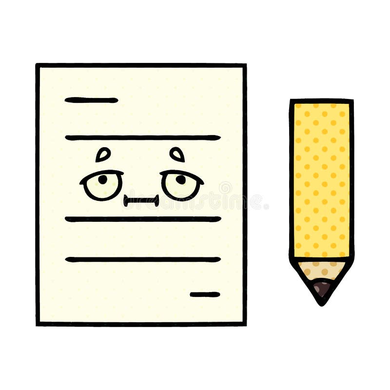 Comic Book Style Cartoon Test Paper Stock Vector - Illustration of ...
