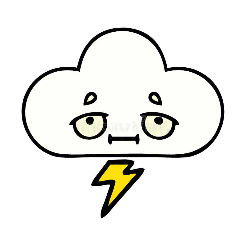 Comic Book Style Cartoon Thunder Cloud Stock Vector - Illustration of ...