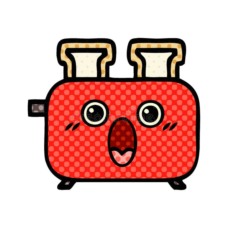 Comic Book Style Cartoon of a Toaster Stock Vector - Illustration of ...