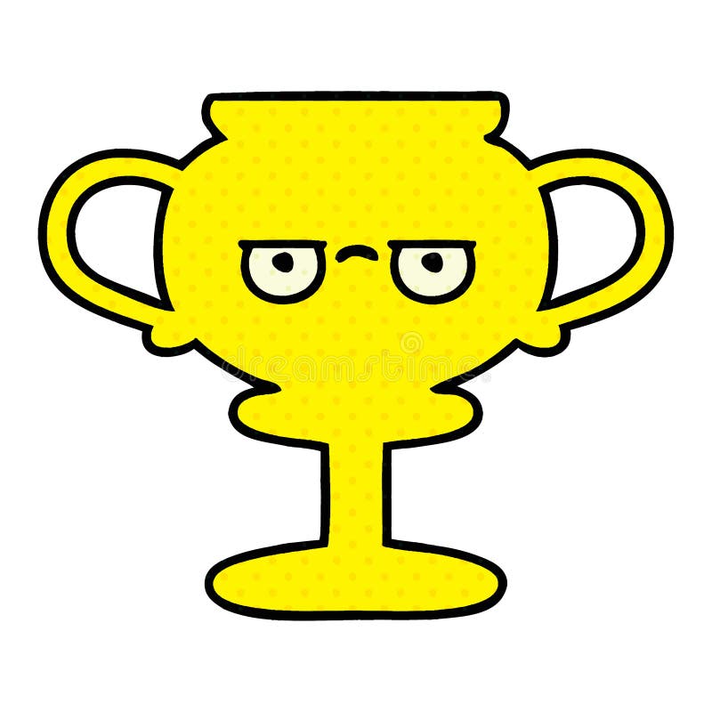 Comic Book Style Cartoon Trophy Stock Vector - Illustration of cute ...