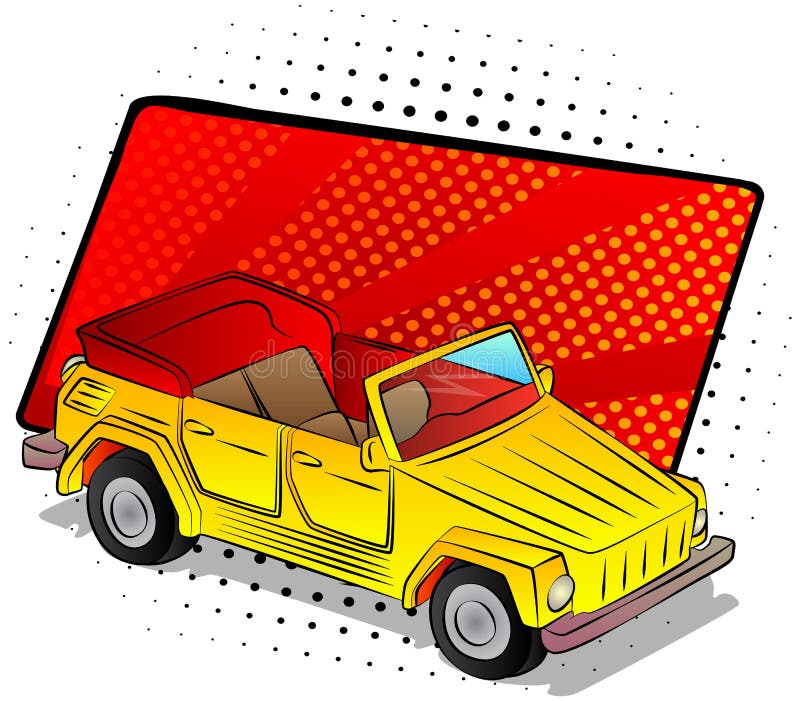 Comic Book Style Cool Retro Cabriolet Car Stock Vector - Illustration ...