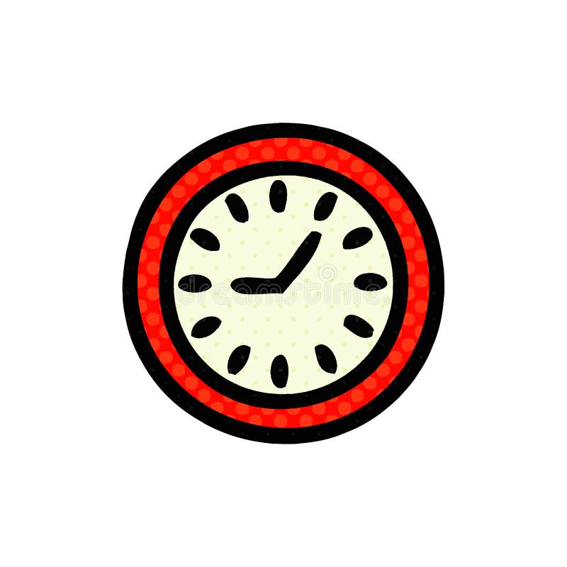 Comic Book Style Cartoon of a Wall Clock Stock Vector - Illustration of ...