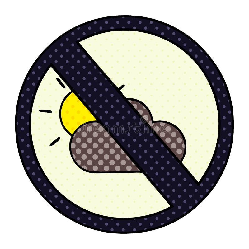 Comic Book Style Cartoon of a Weather Warning Sign Stock Vector ...