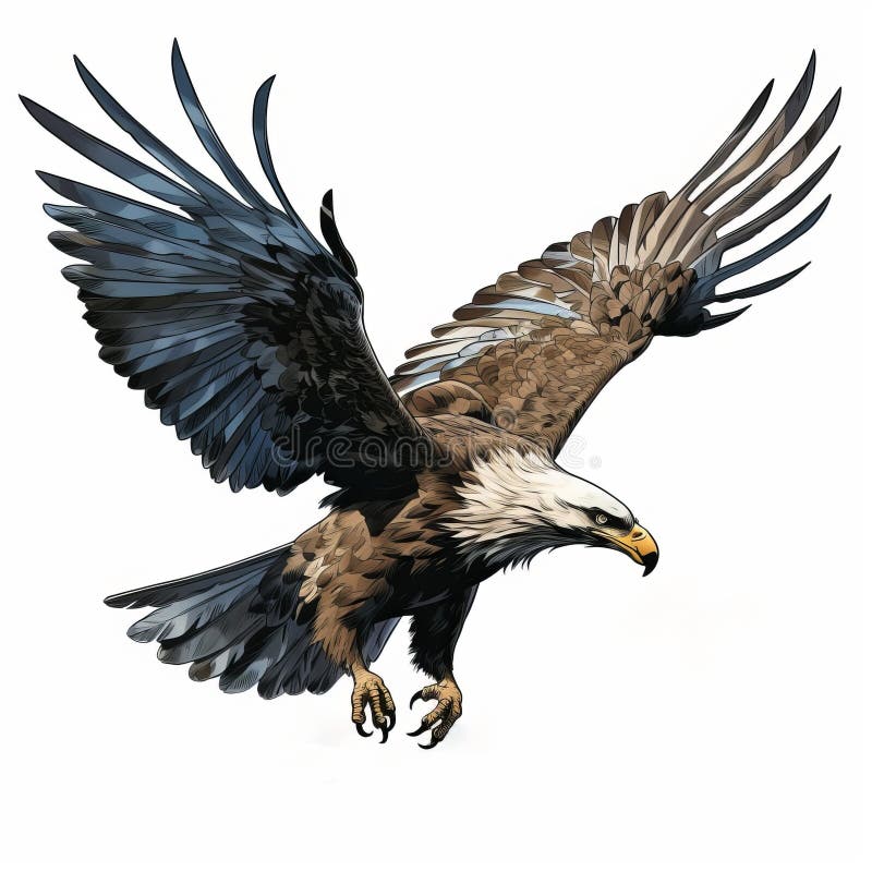 Comic Book Style Eagle in Flight Image by Travis Charest Stock ...