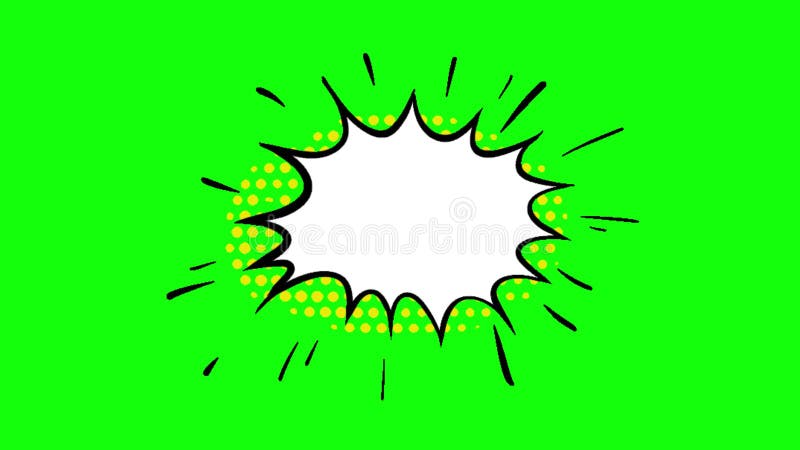 Comic Book Style Explosion Animation on Green Screen Background Stock ...