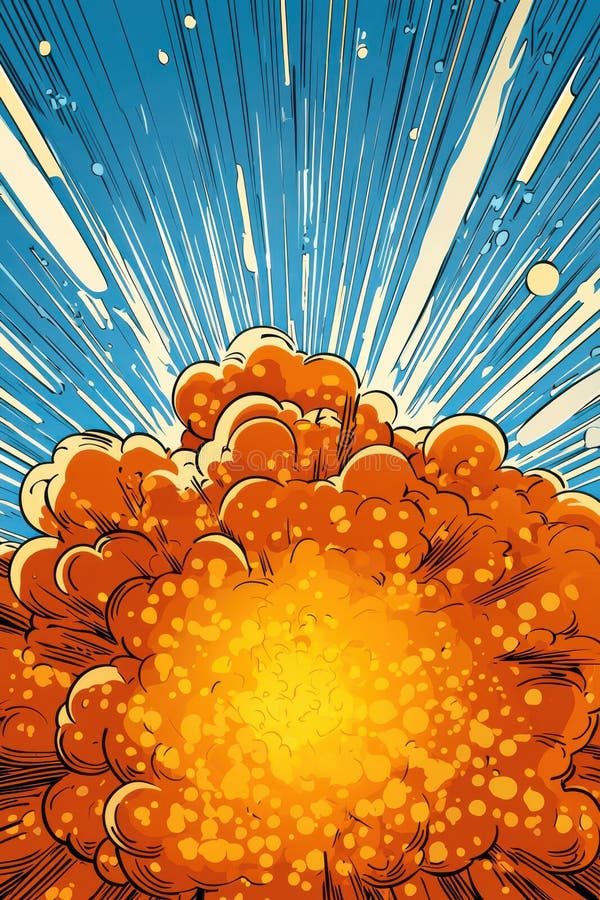 Comic Book-style Explosion Background with Burst of Energy and Dramatic ...