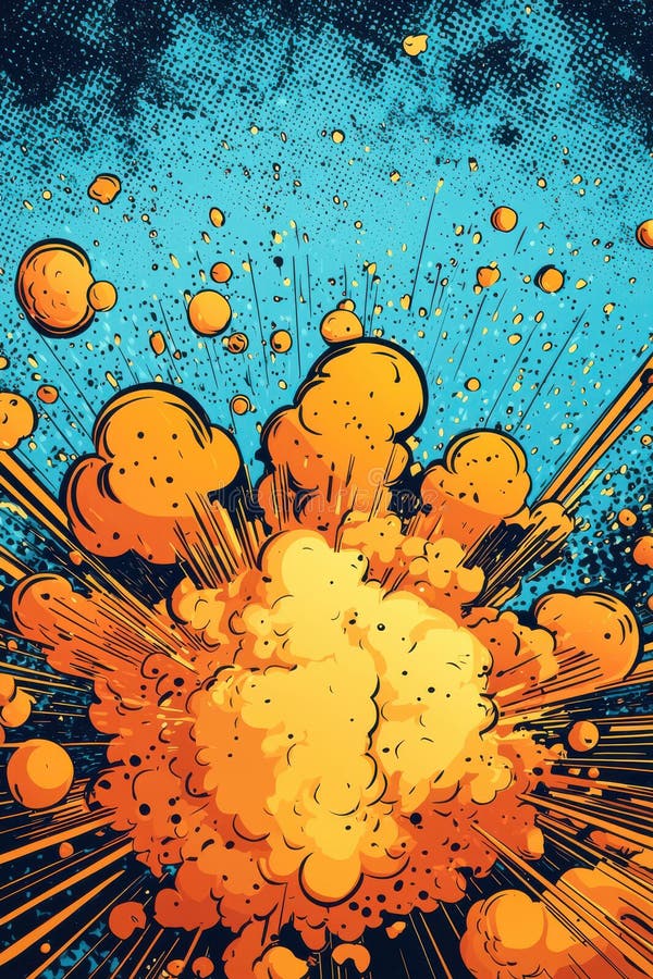 Comic Book-style Explosion Background with Burst of Energy and Dramatic ...