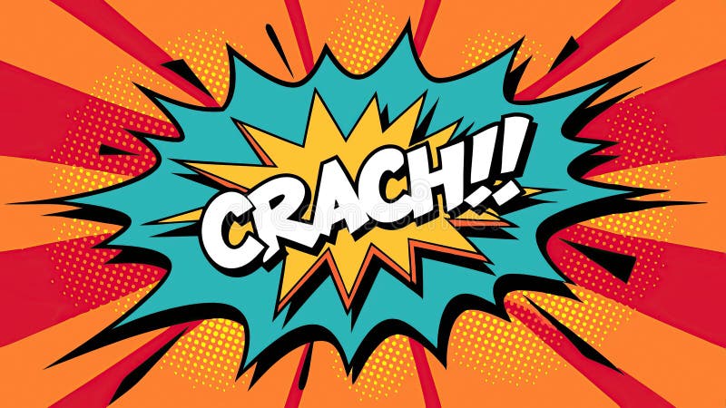 Comic Book Style Explosion Background with Crash Text Stock ...