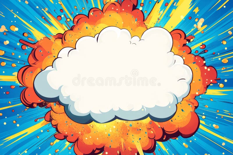 Comic Book Style Explosion Background with Vibrant Speech Bubble for ...