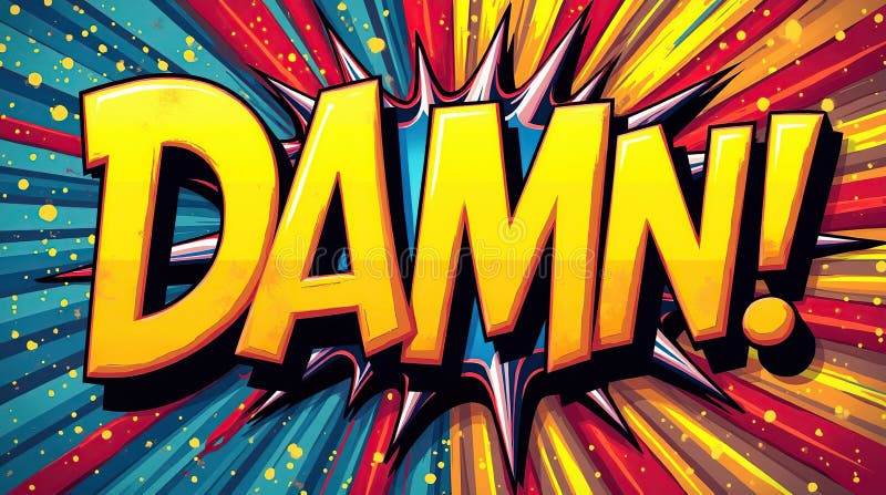 Comic Book Style Explosion Background with Word Damn Stock Illustration ...