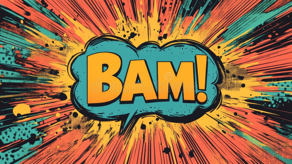 Comic Book Style Explosion with BAM! Text. Retro Pop Art Design with ...