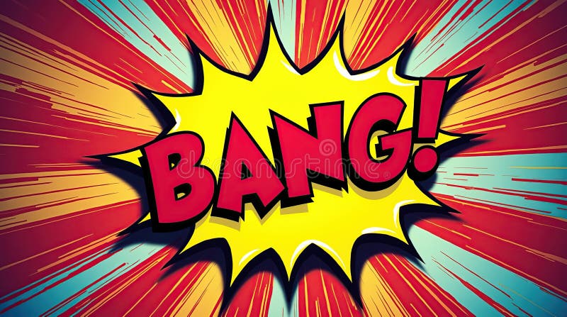 Comic Book Style Explosion with Bang! Text in Vibrant Colors Stock ...