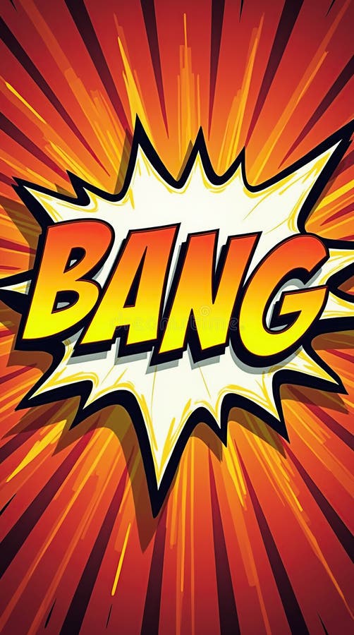 Comic Book Style Explosion with Bold 3D Text Saying Bang Stock ...