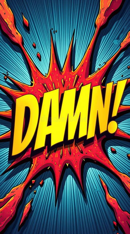 Comic Book Style Explosion with Bold Damn Text Stock Illustration ...