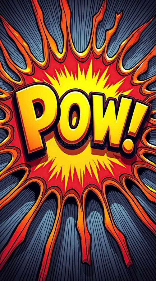 Comic Book Style Explosion with Bold POW Text Effect Stock Illustration ...