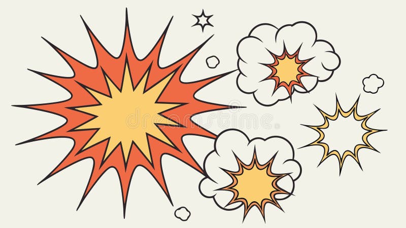 Comic Book Style Explosion and Boom Cloud Icons, Vector Design ...
