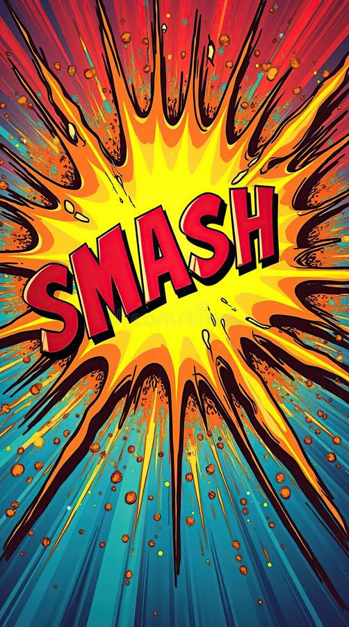 Comic Book Style Explosion with Bright Colorful Smash Text Stock ...