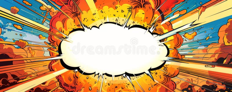 Comic Book Style Explosion Bright Colors Blank Speech Bubble Stock ...