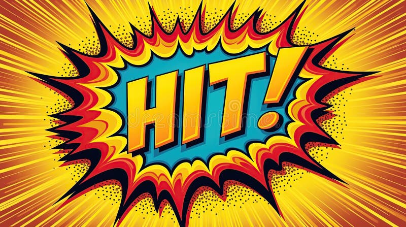 Comic Book Style Explosion with Bright Hit Text Stock Illustration ...