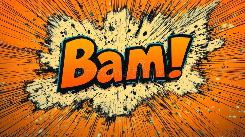Comic Book Style Explosion with Colorful "bam!" Text Impact Stock ...