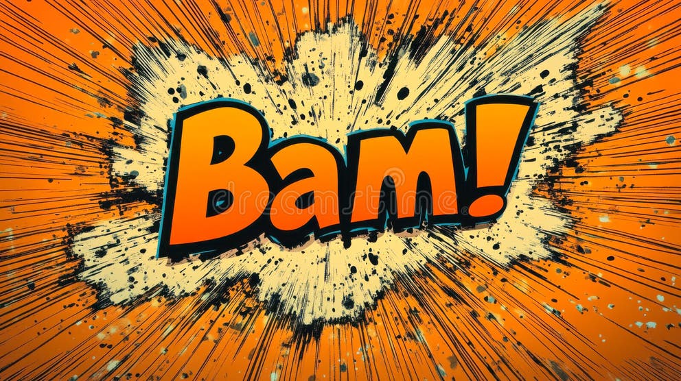 Comic Book Style Explosion with Colorful "bam!" Text Impact Stock ...