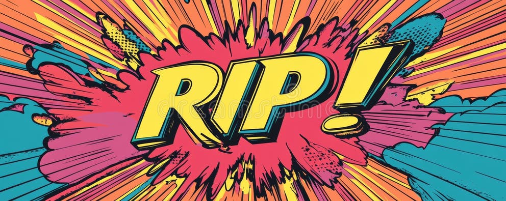 Comic Book Style Explosion with Rip Text, Colorful Pop Art Concept ...