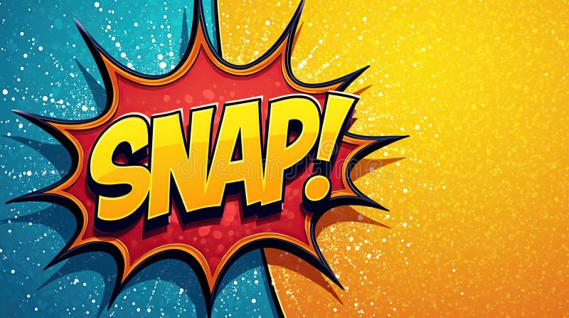 Comic Book Style Explosion with Snap Text on Colorful Background Stock ...