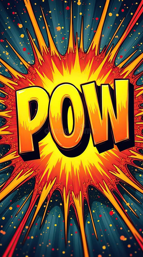 Comic Book Style Explosion with Vibrant Pow Text Effect Stock ...