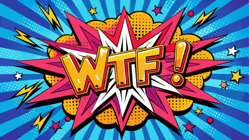Comic Book Style Explosion with WTF Text. Stock Vector - Illustration ...