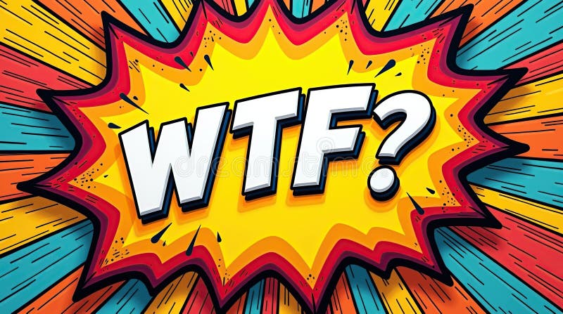 Comic Book Style Explosion with WTF Text in Bright Colors Stock ...