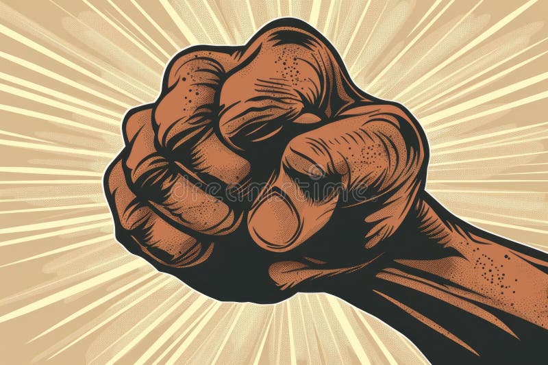 Comic Book Style Fist Punching with Dramatic Burst Background for ...