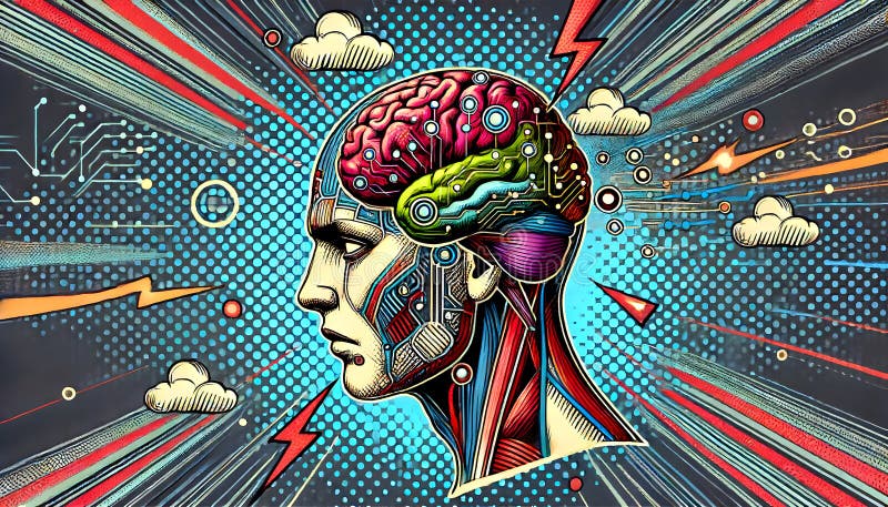 Comic Book-Style Fusion of Brain and Computer - Artificial General ...