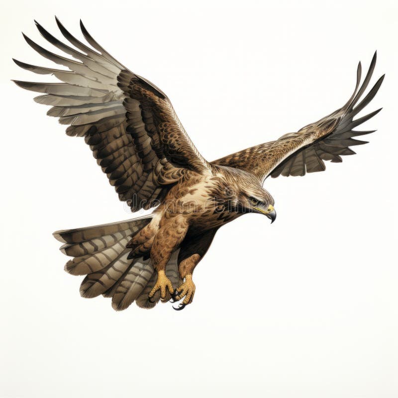 Comic Book Style Hawk in Flight Image by Travis Charest Stock ...